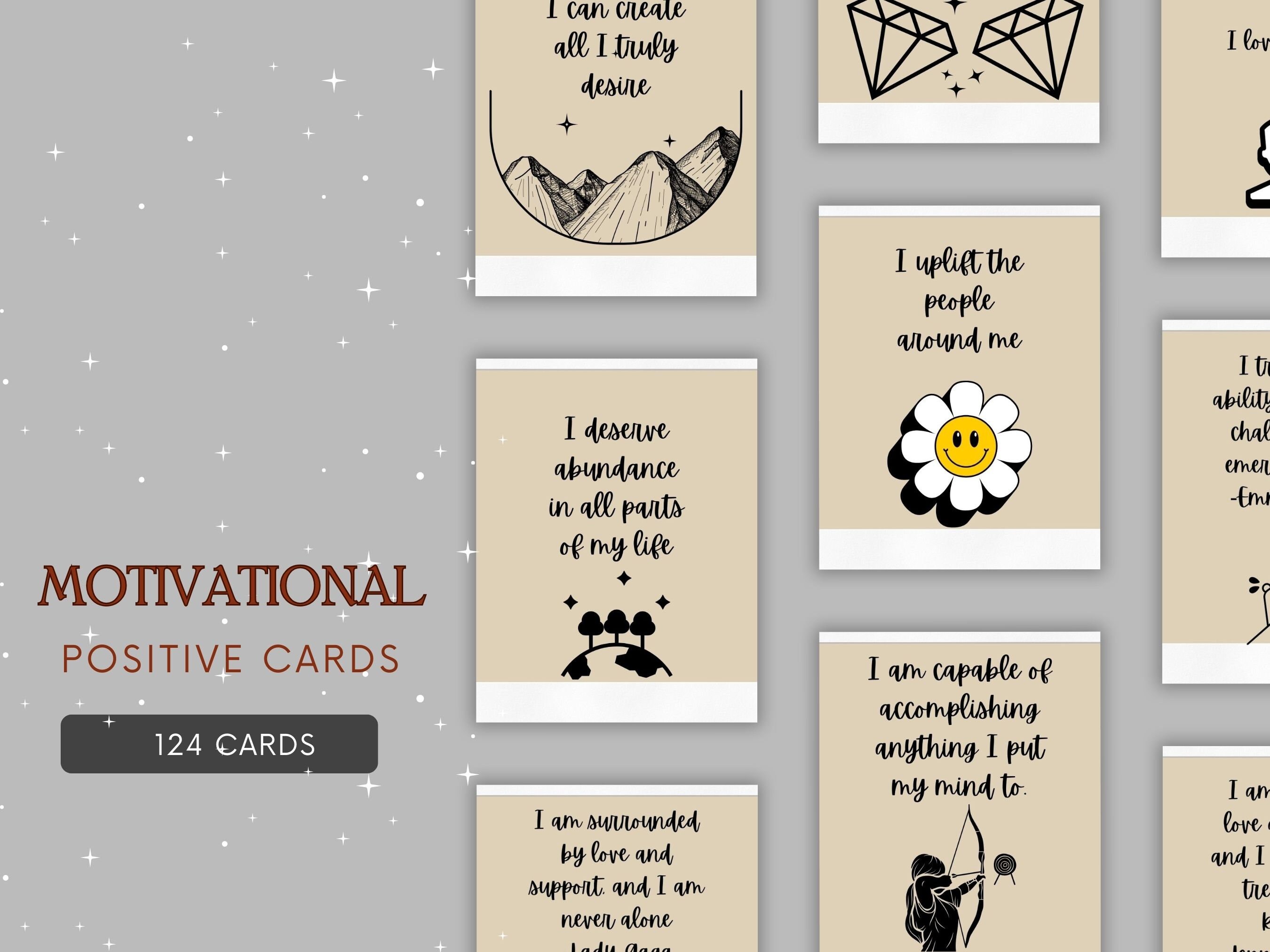 124 Affirmation Cards Motivational and Positive Words White and Pink ...