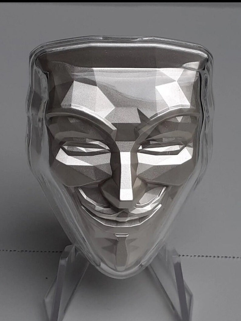 Anonymous 2 Oz 999 Silver Stacker V for Vendetta Rebel Guy Fawkes Mask ...