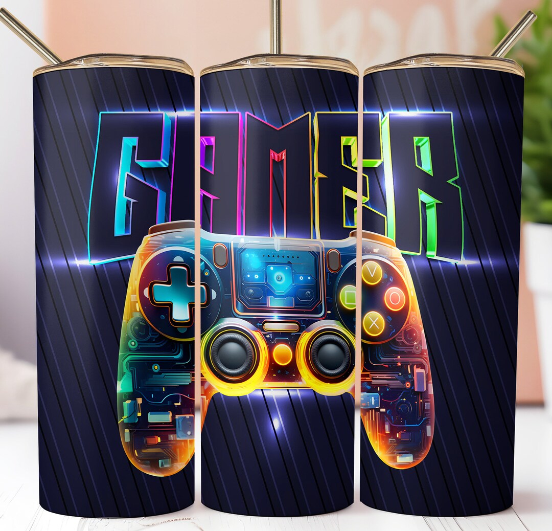 Gamer 20oz Tumbler Wrap PNG, Gamer Life 20oz Skinny, Video Game ...