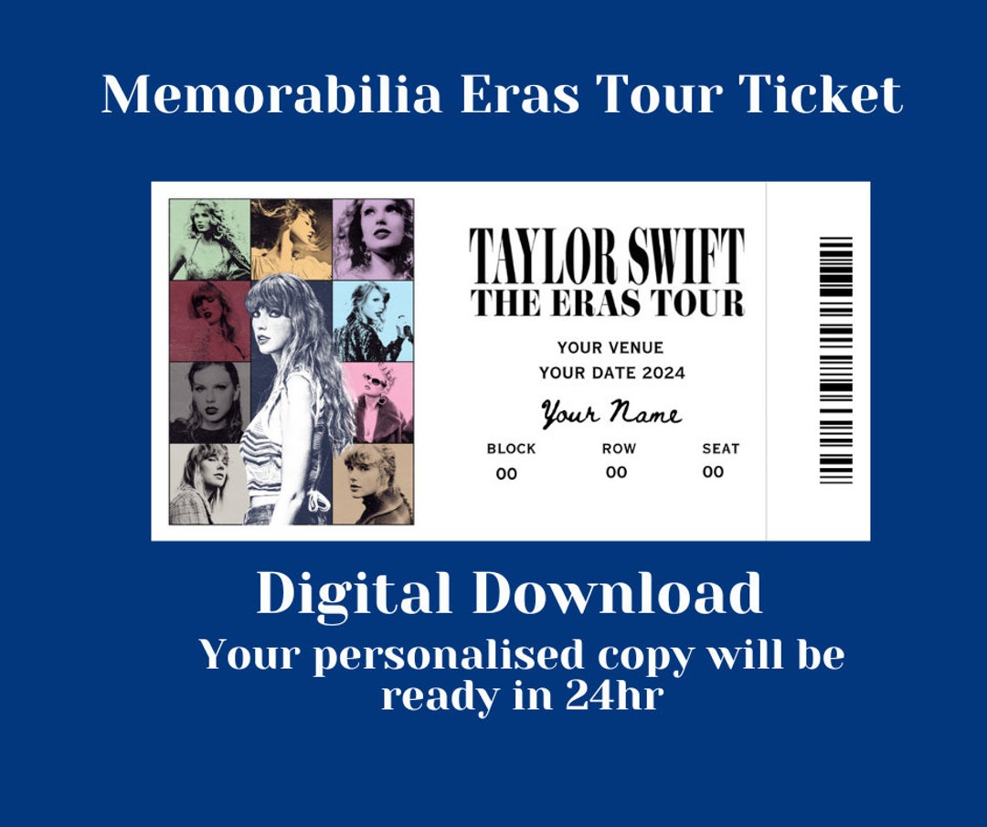 Eras Tour Taylor Swift Memorabilia Concert Ticket - Etsy