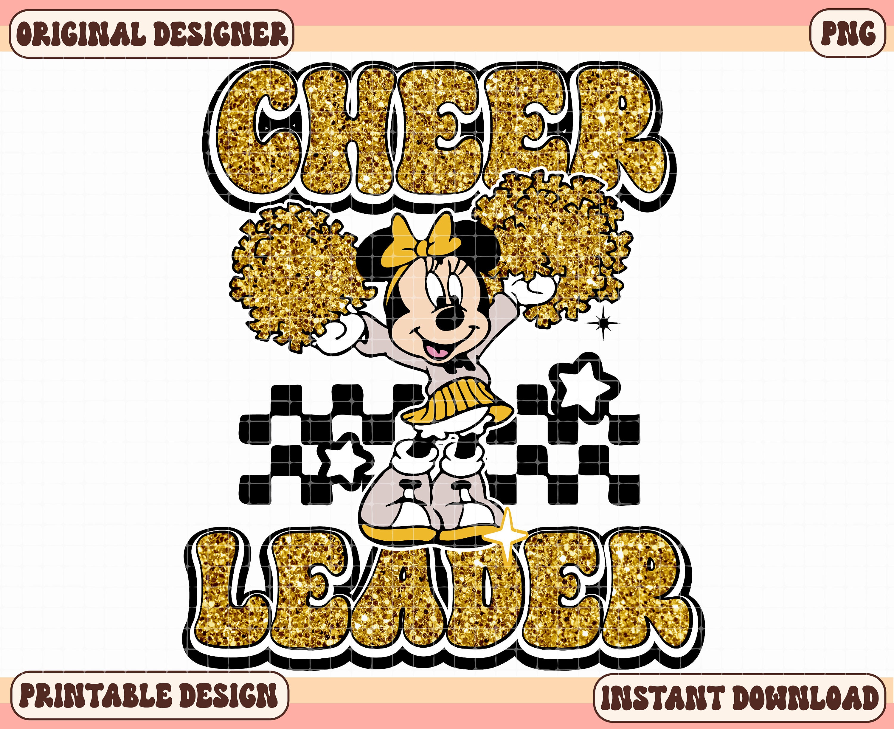 Gold Glitter Cheerleader PNG, Cheer PNG, Cheer Leader Png, Cheer Mom ...