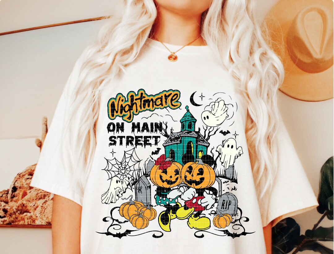 Retro Nightmare on Main Street Png, Horror Halloween Png, Trendy ...