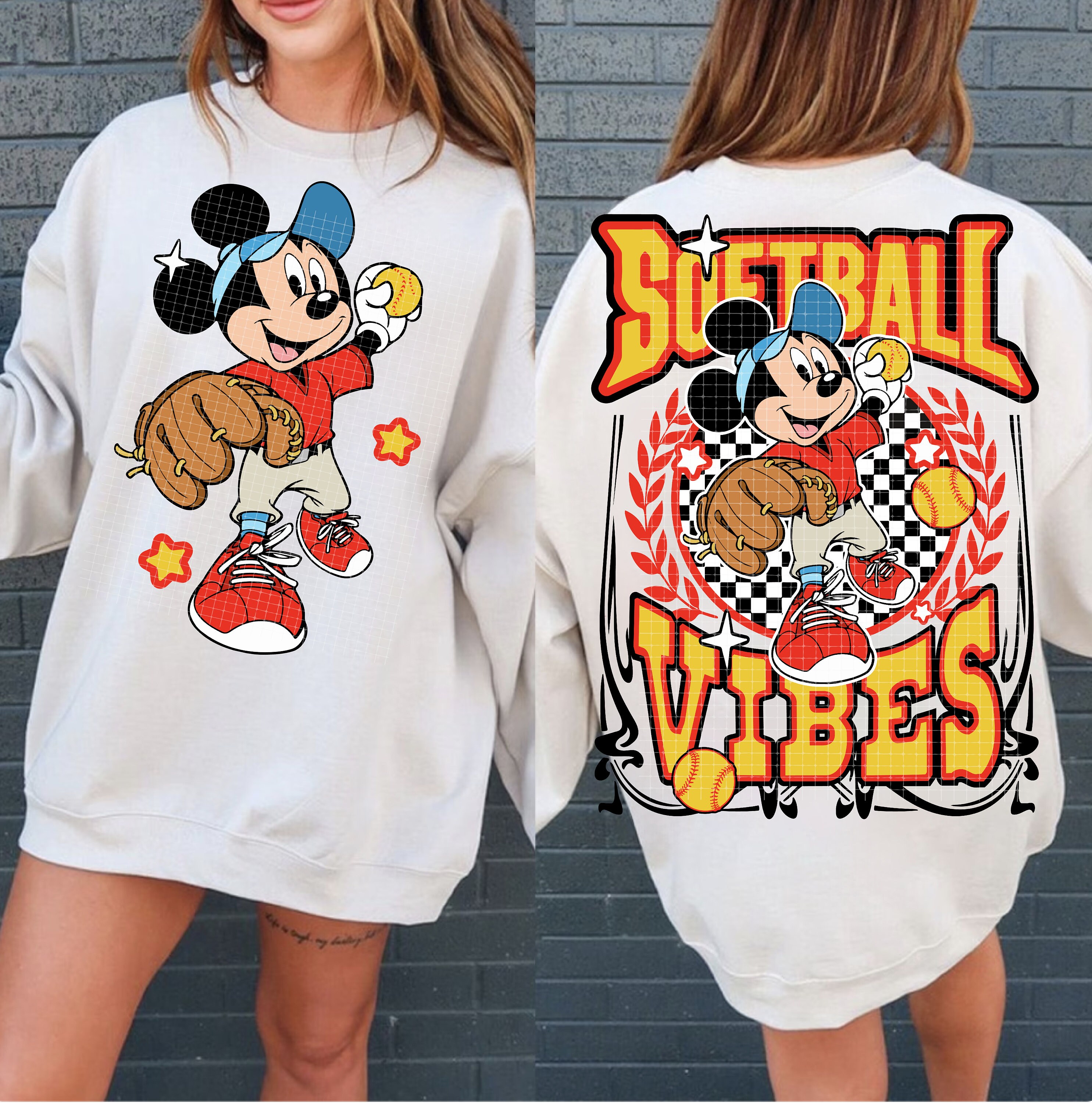 Trendy Softball Png, Softball Vibes Png-front&back Design, Retro ...