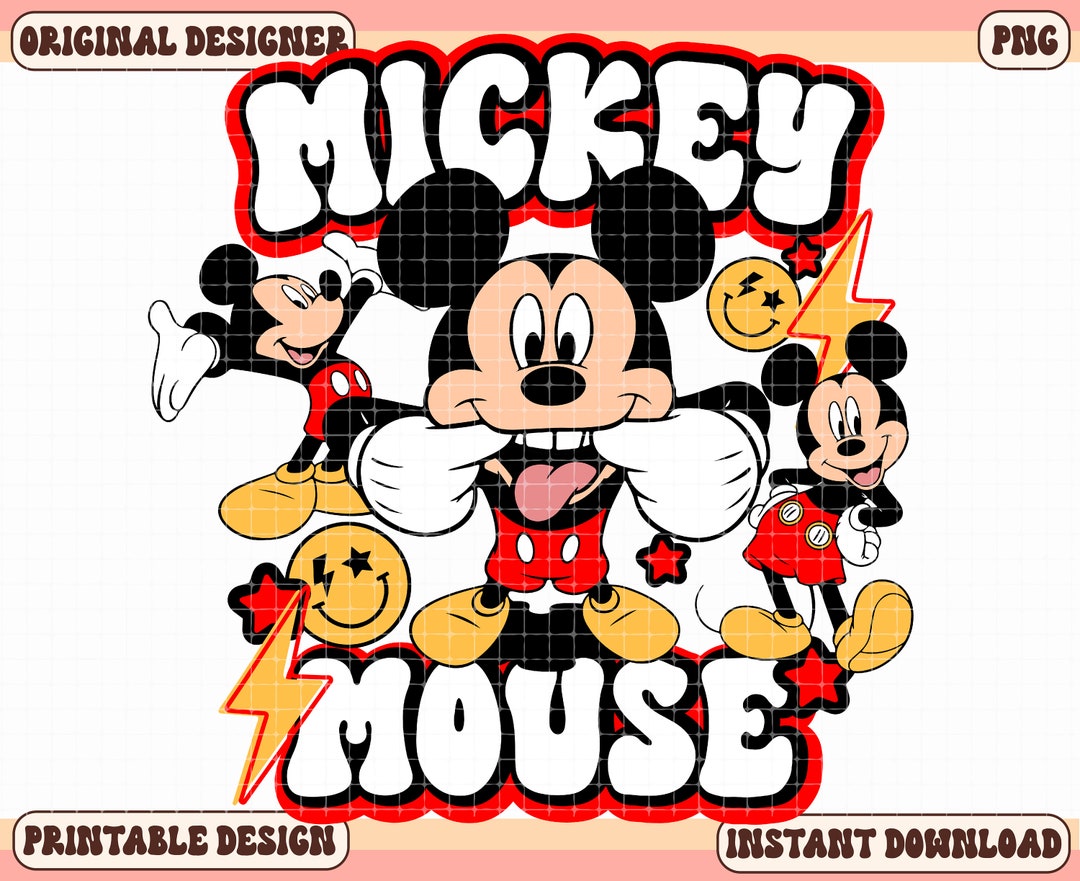 Mickey Mouse Png Sublimation, Retro Mouse Png, Groovy Sublimation ...