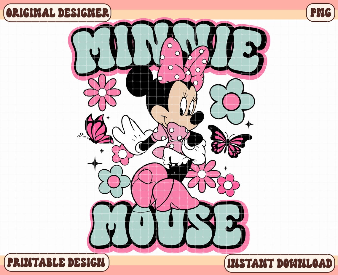 Minnie Mouse Png Sublimation, Cute Mouse Png, Groovy Sublimation ...