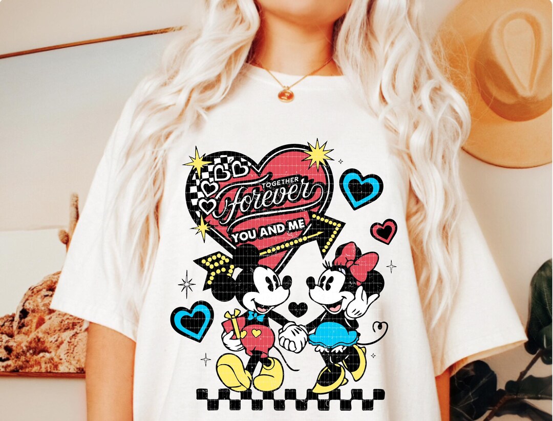 Retro Together Forever Mouse Valentines Day Shirt Png Sublimation ...