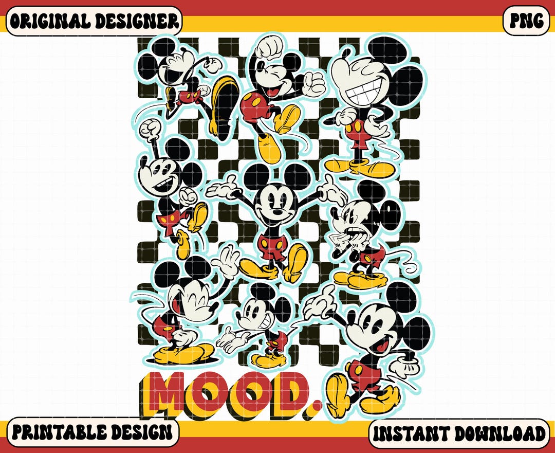 Funny Kids Moods Mouse Shirt Png Sublimation Design Retro Mouse Png ...