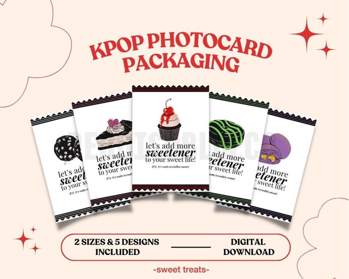 Kpop Photocard Packaging Digital Download, Printable PC Toploader ...