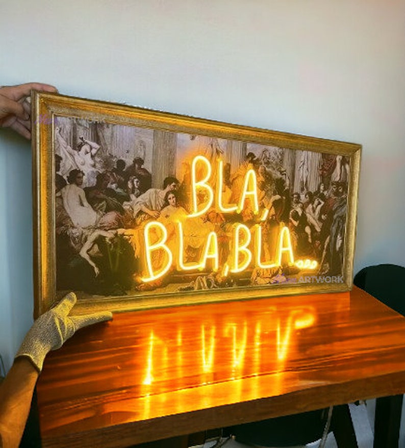 Bla Bla Bla Neon Sign Art Neon Art Neon Sign Bedroom Neon Decorations ...