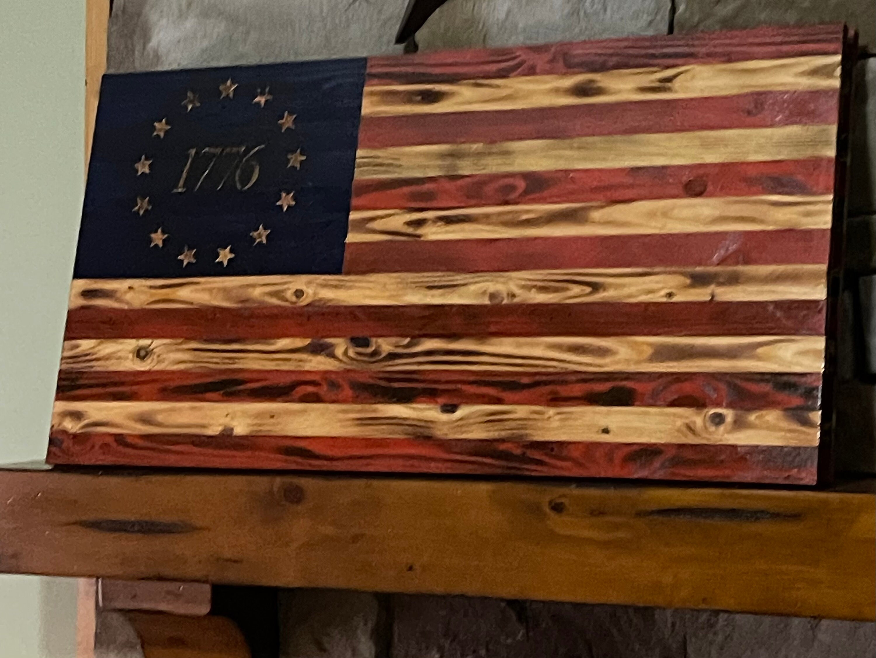 Rustic American Flag, Wood Flag, Distressed American Flag , American ...