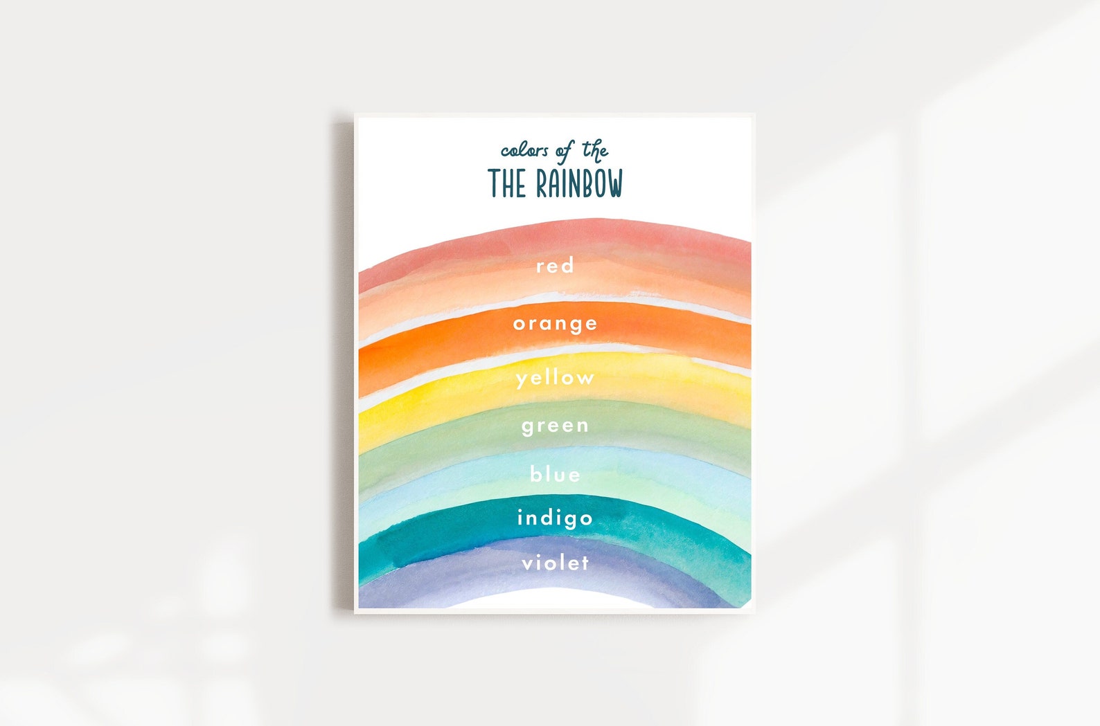 Rainbow Colors Poster, Educational Printable, Homeschool Printables ...