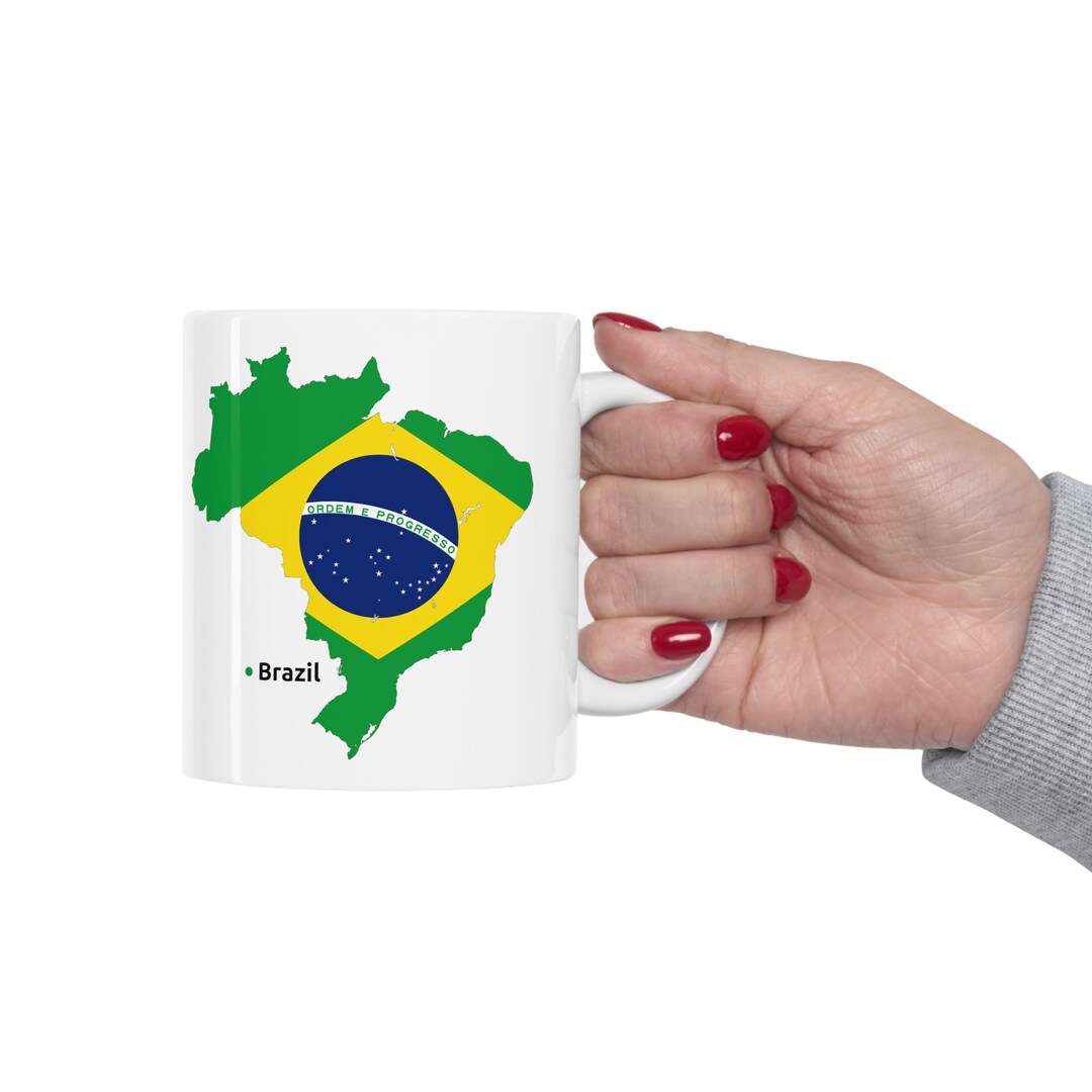 Brazil Map Mug: the Perfect Gift for Traveler. Brazil Mug, Brazil Map ...