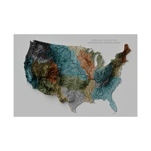 River / Hydro Map USA - Etsy