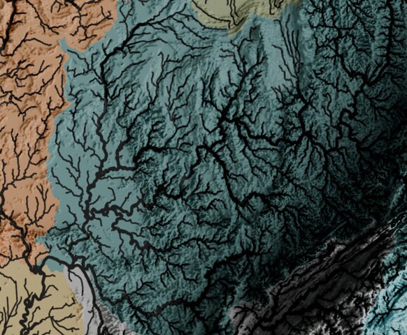 River / Hydro Map USA - Etsy