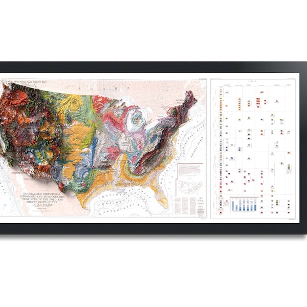 Geologic Map of Usa - Etsy