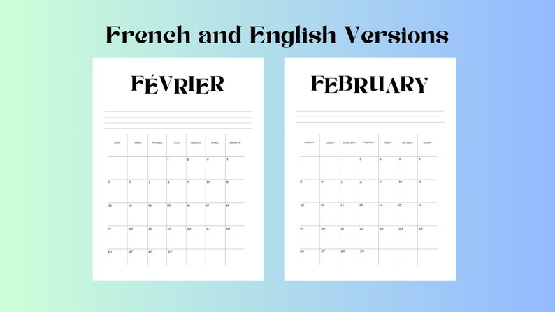 Printable Calendar 2024 Monthly Planner | Letter, 11x17, A4, A3 ...