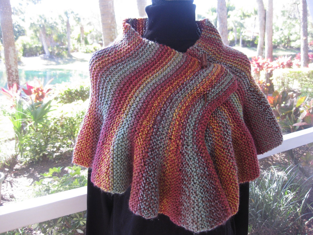 Hand-knitted Multi-colored Shawl Gift for Yourself or Loved One. - Etsy