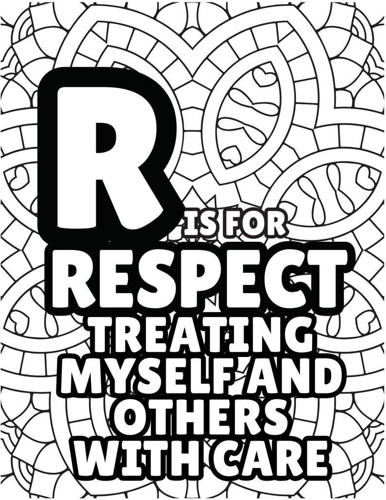 R is for Respect Coloring Page, Religious Studies Resource, SEL ...