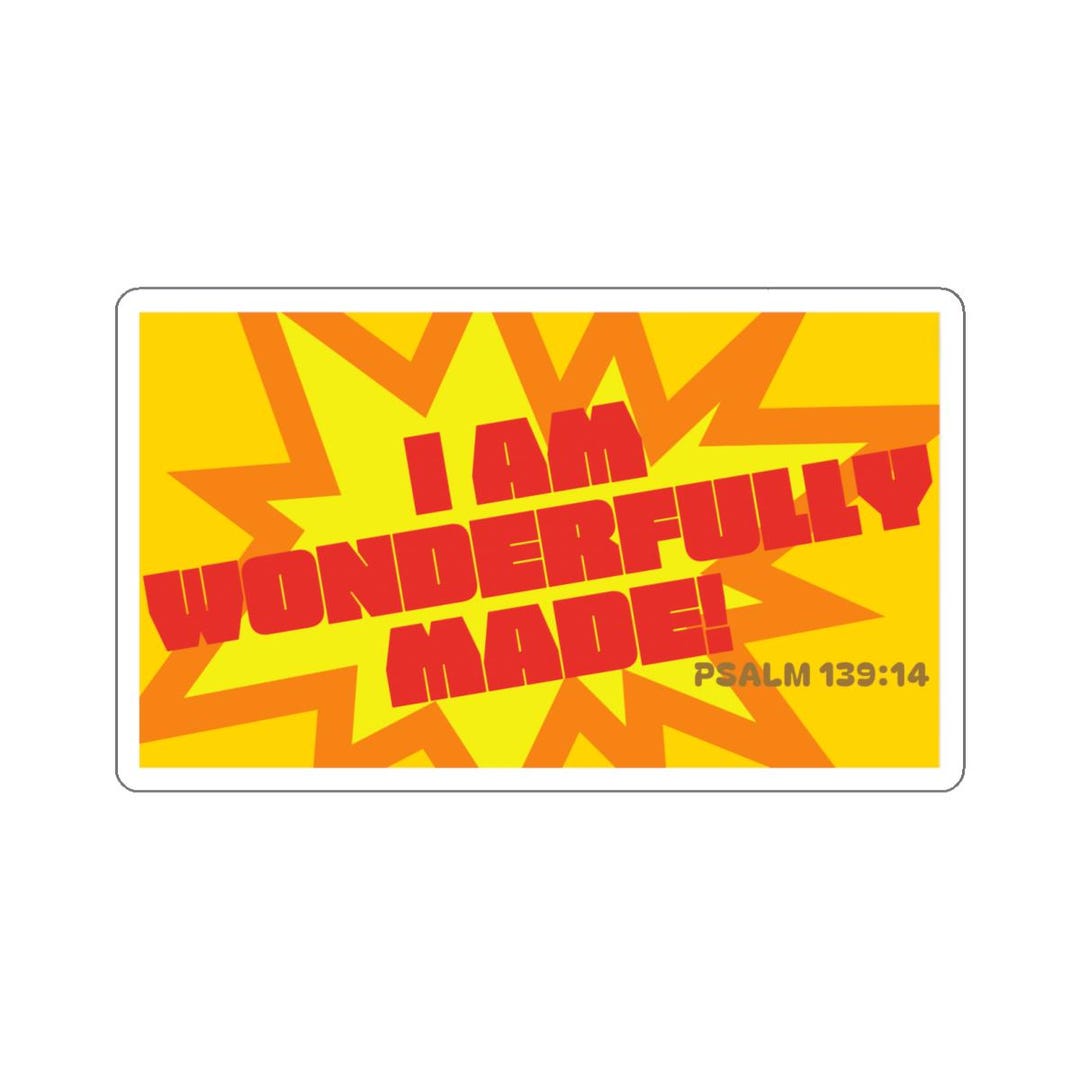 I Am Wonderfully Made Sticker, Sunday School Supplies, Sunday School ...