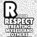 R is for Respect Coloring Page, Religious Studies Resource, SEL ...
