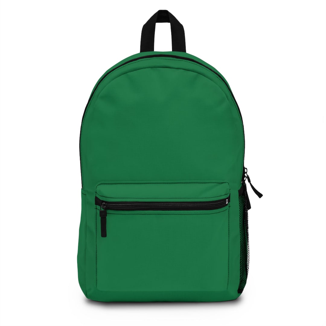 Green Backpack, Minimalist Backpack, Dark Green and Black Backpack ...