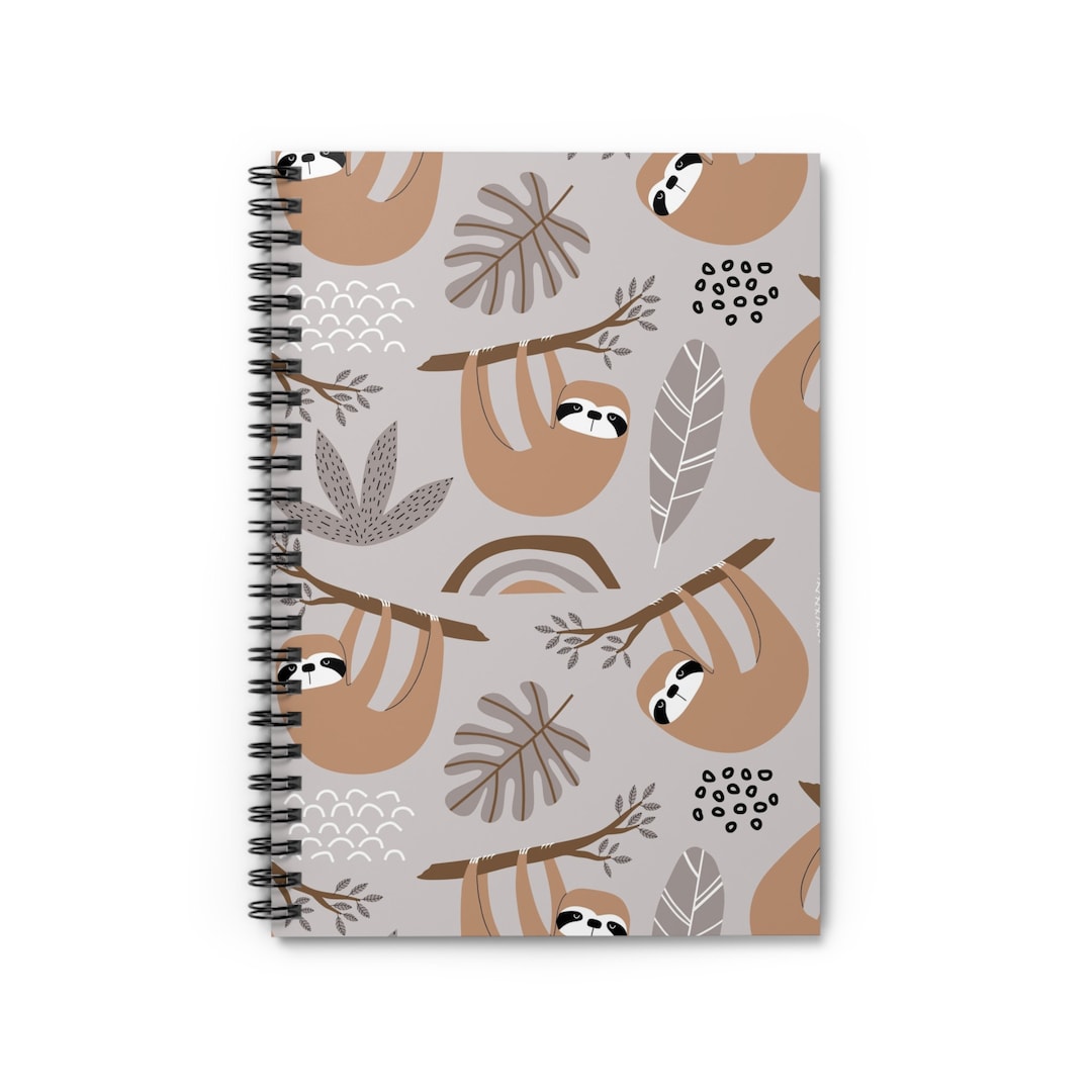 Sloth Spiral Notebook, Back to School, Sloth Lover Notebook, Animal ...
