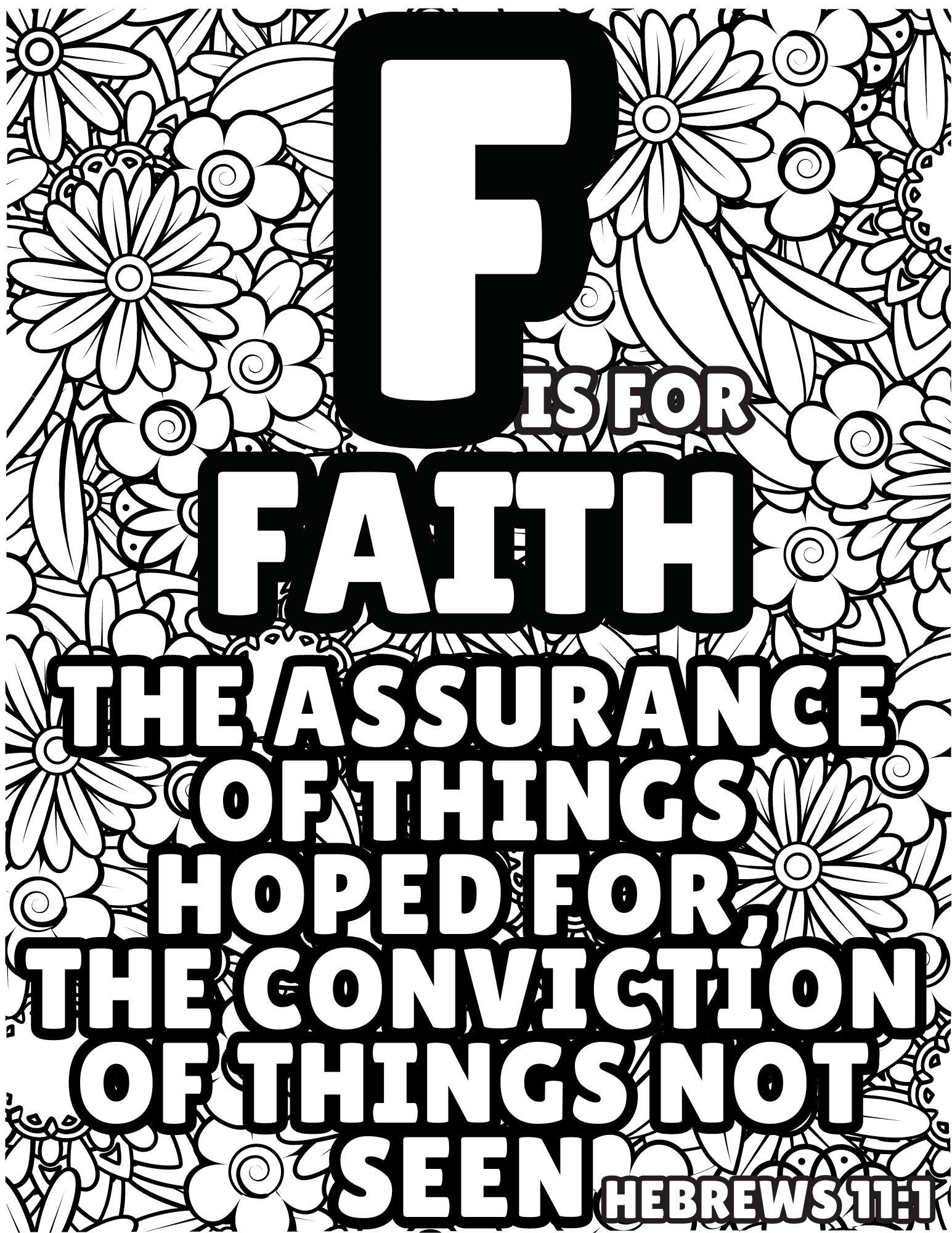 Faith Coloring Page, F is for Faith Coloring Sheet, Religious Education ...