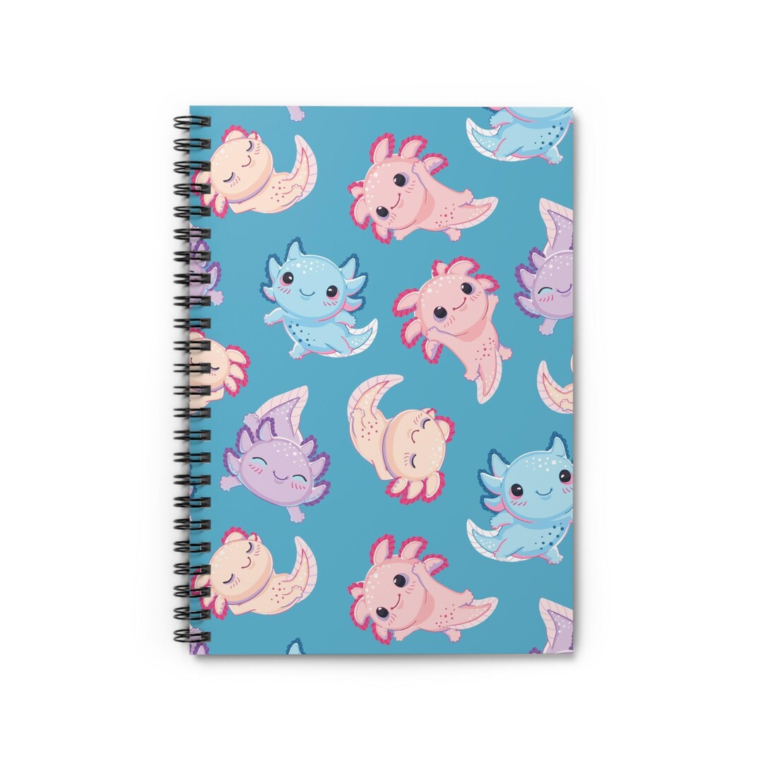 Axolotl Spiral Notebook, Matching Backpack and Water Bottle Available ...