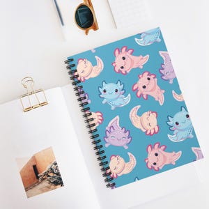 Axolotl Spiral Notebook, Matching Backpack and Water Bottle Available, Adorable Axolotl, Axolotl ...