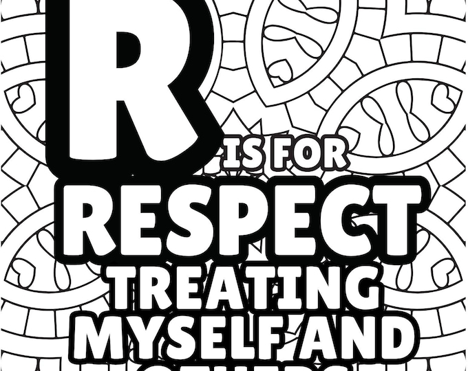 R is for Respect Coloring Page, Religious Studies Resource, SEL ...