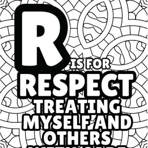 R is for Respect Coloring Page, Religious Studies Resource, SEL ...