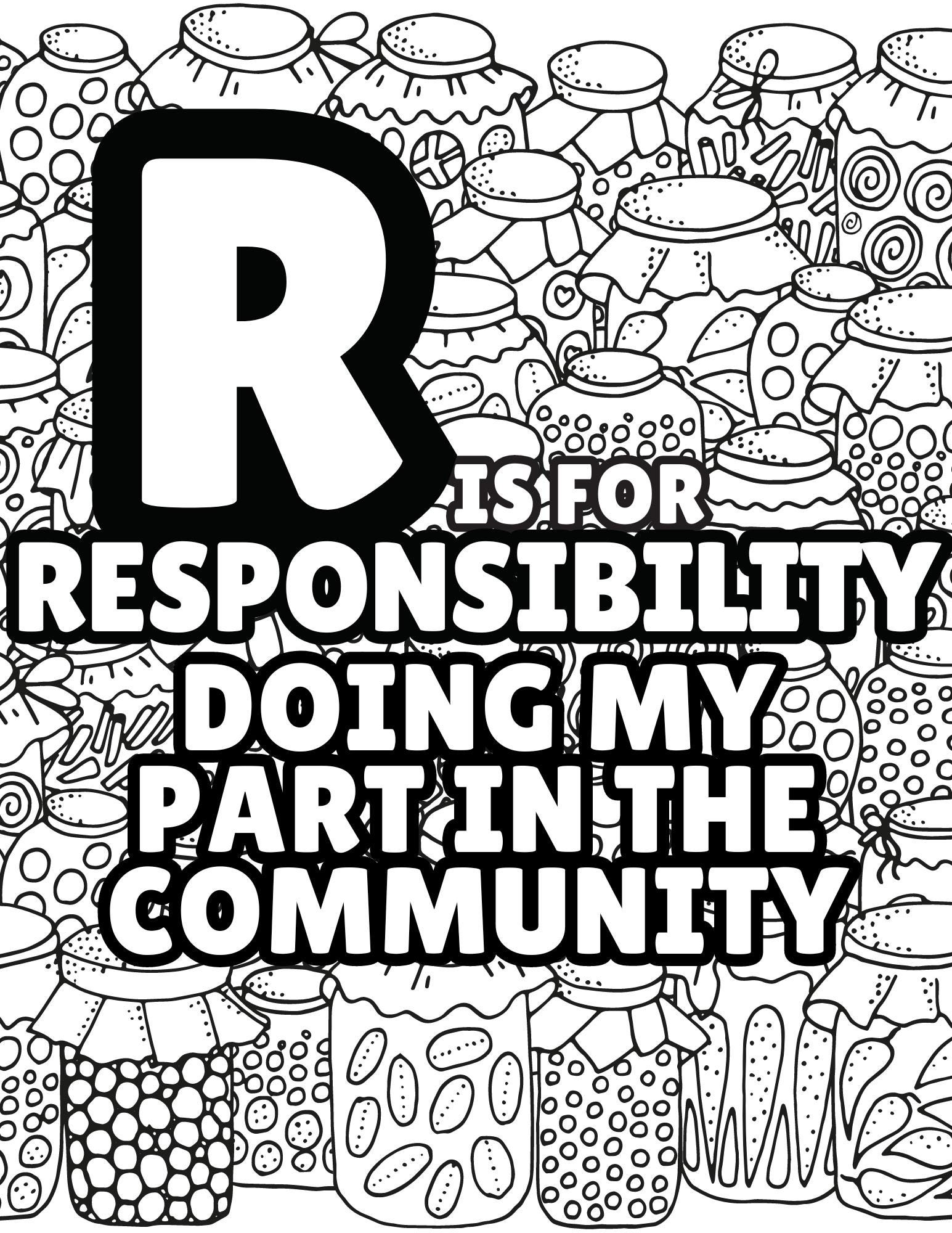 Responsibility Coloring Page, Coloring Sheet, Responsibility Doing My ...