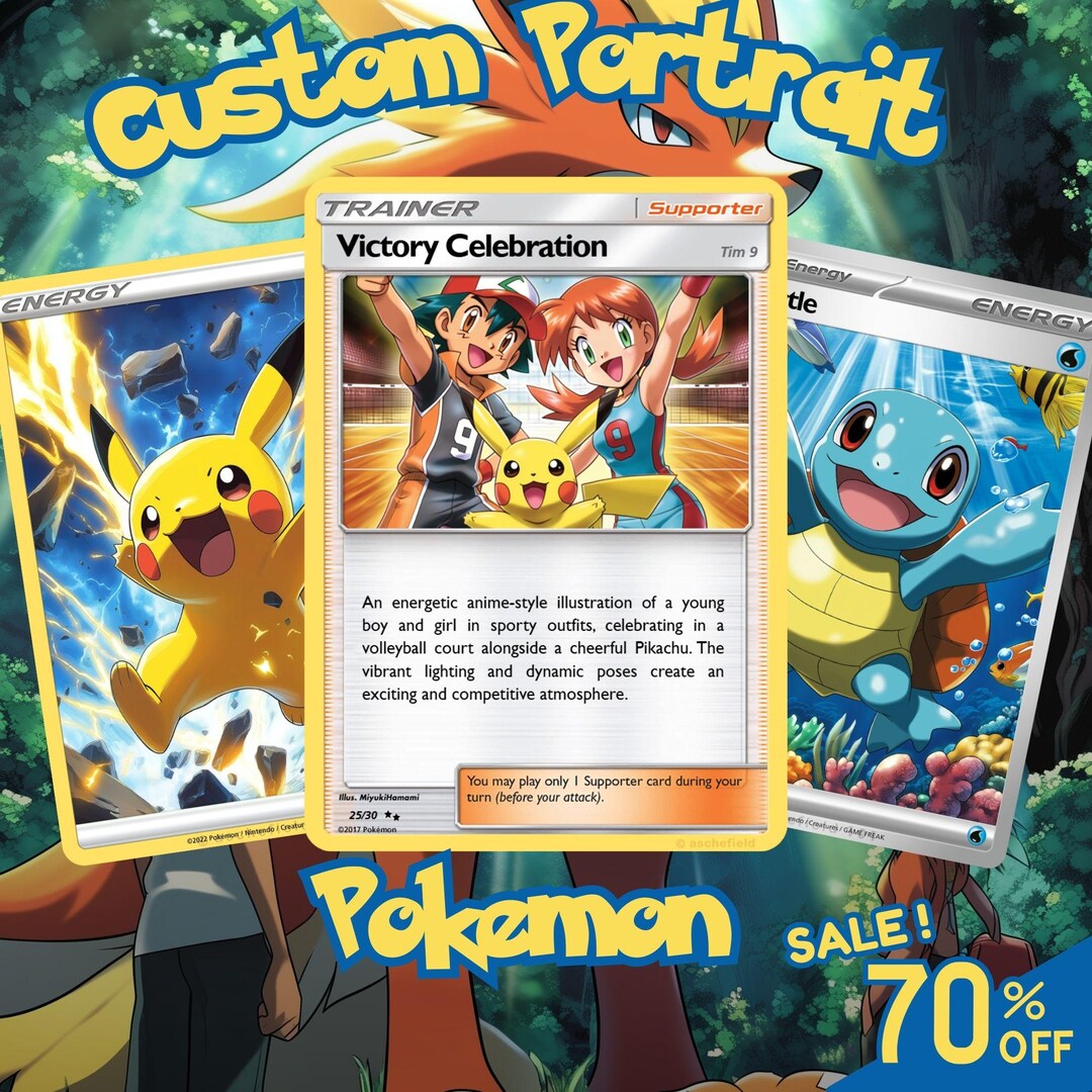 Custom TCG Card Commission, Pokemon Card, Personalized Birthday Gift ...