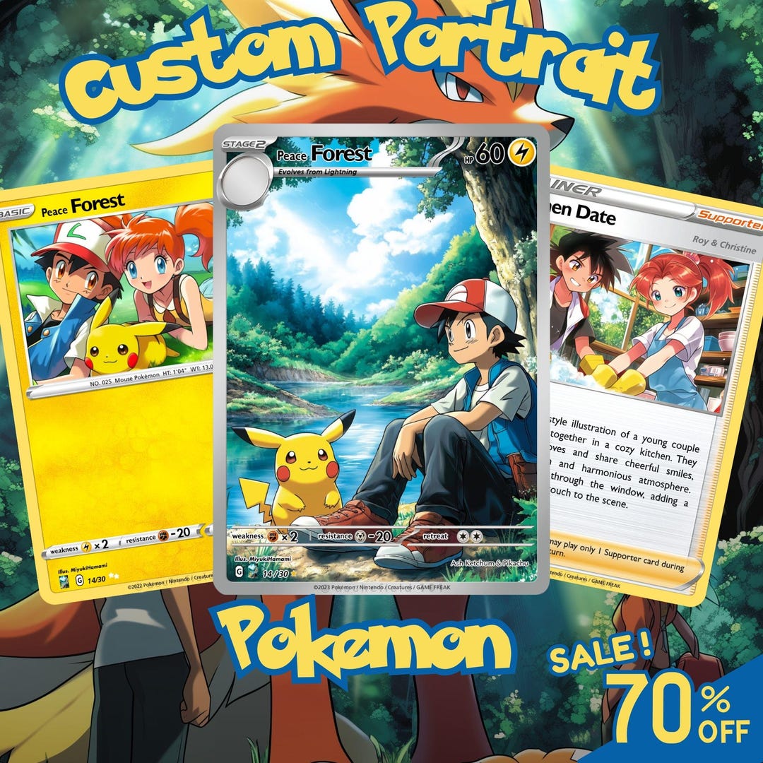 Custom Pokemon Card, Pokemon TCG Card Commission, Custom Pet Portrait ...