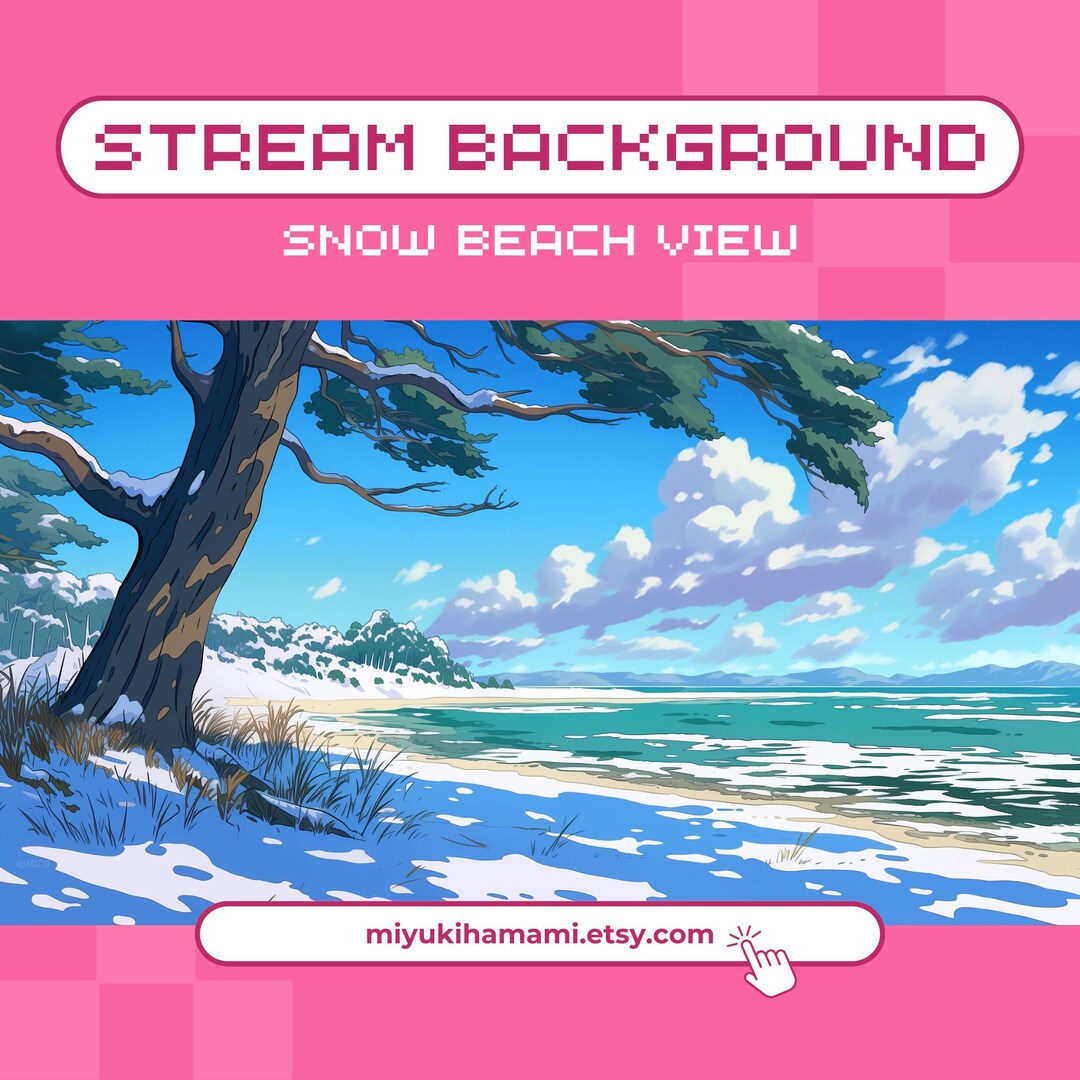 Snowy Beach View Streaming Background | Digital Download for Vtubers ...