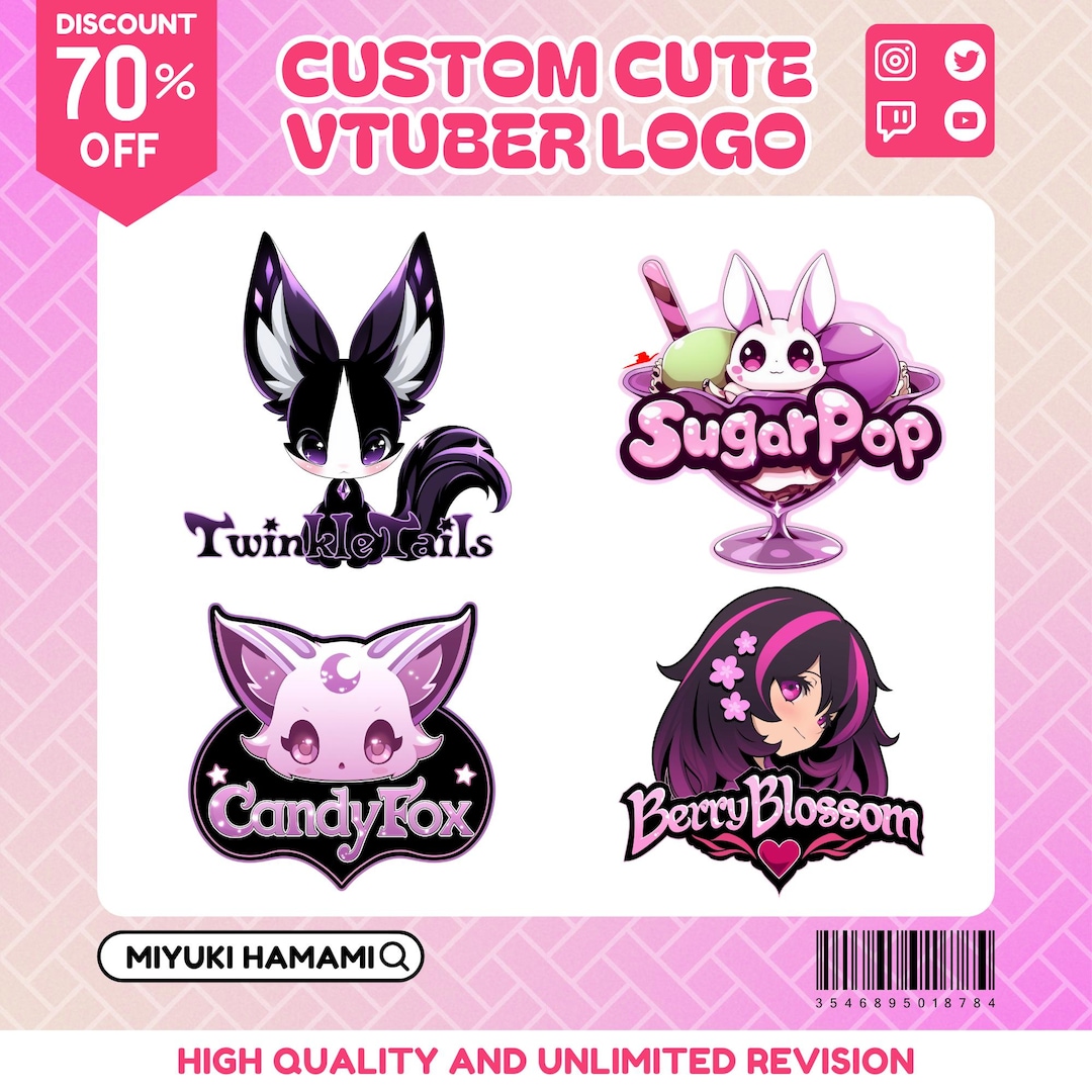 Custom Vtuber Logo Vtuber Logo, Vtuber Asset, Vtuber Model, Logo Vtuber ...