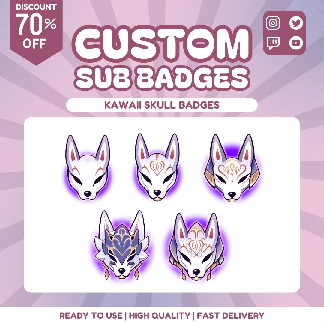 Custom Sub Badges Custom Twitch Badges, Twitch Badges, Cute Sub Badges ...