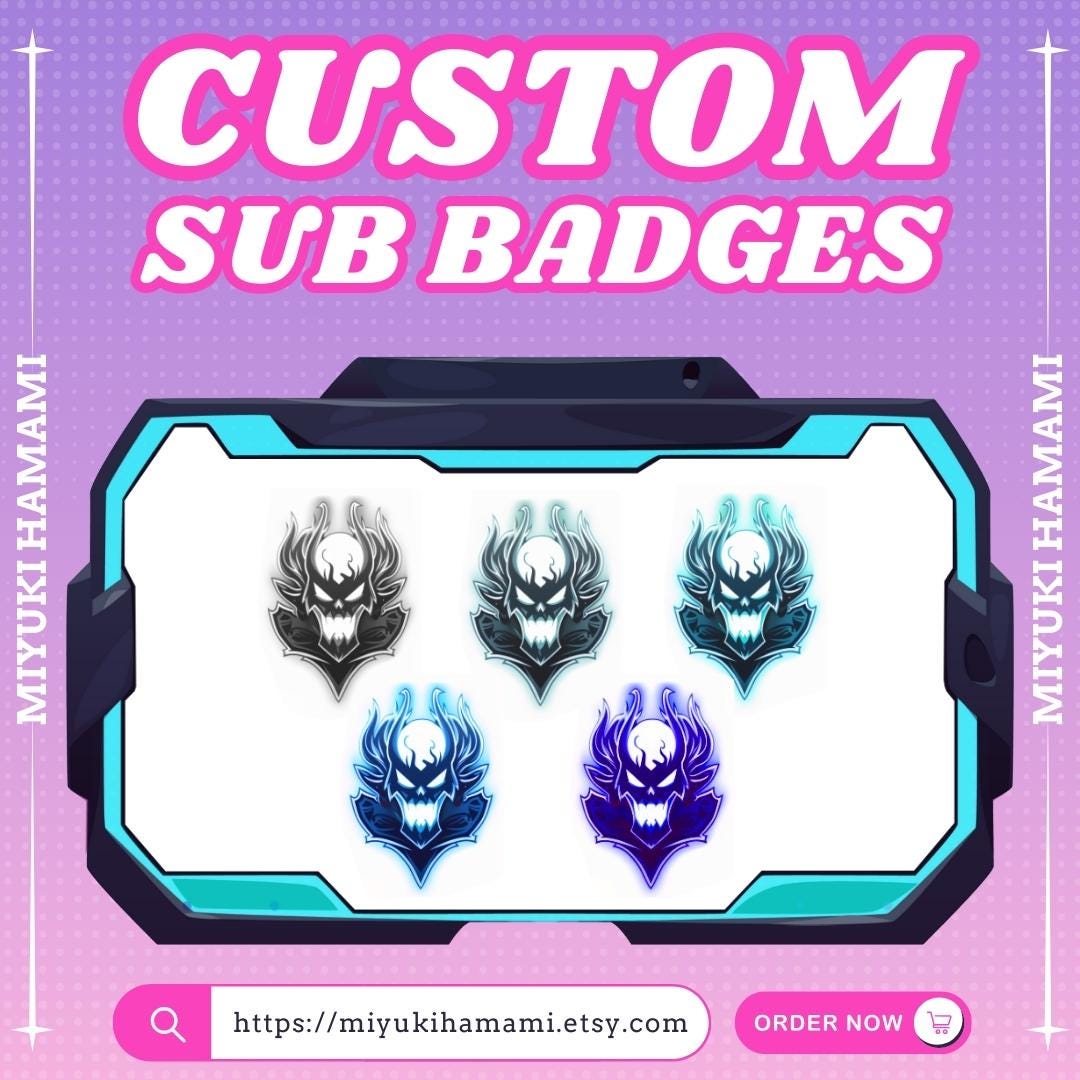 Custom Badges and Sub Badges of Vtuber, Twitch Bits, Animals, Pets ...