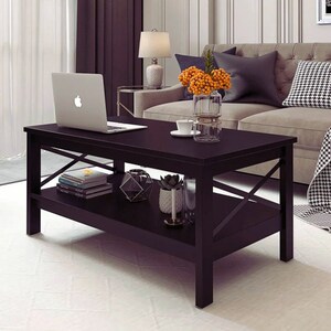 Rectangular Coffee Table With Storage for Living Room Wood - Etsy