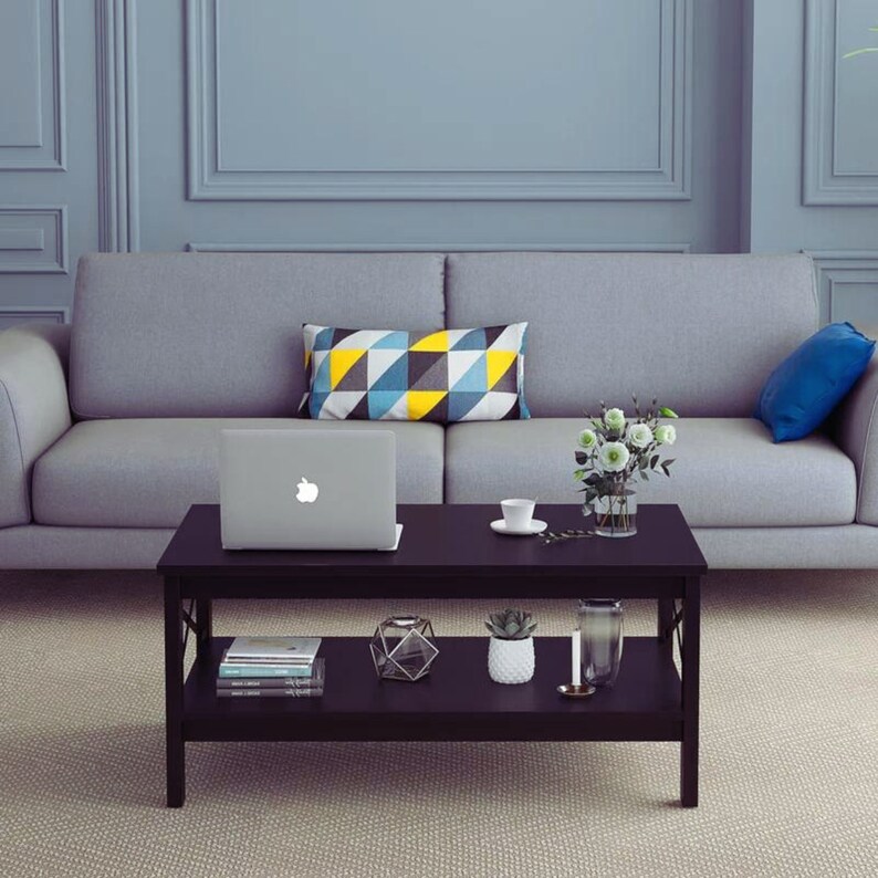 Rectangular Coffee Table With Storage for Living Room Wood - Etsy