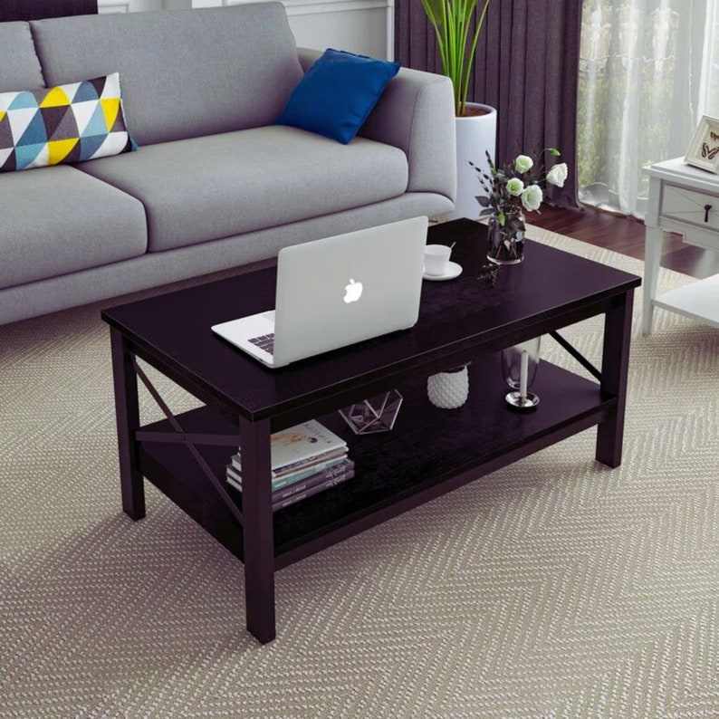 Rectangular Coffee Table With Storage for Living Room Wood - Etsy