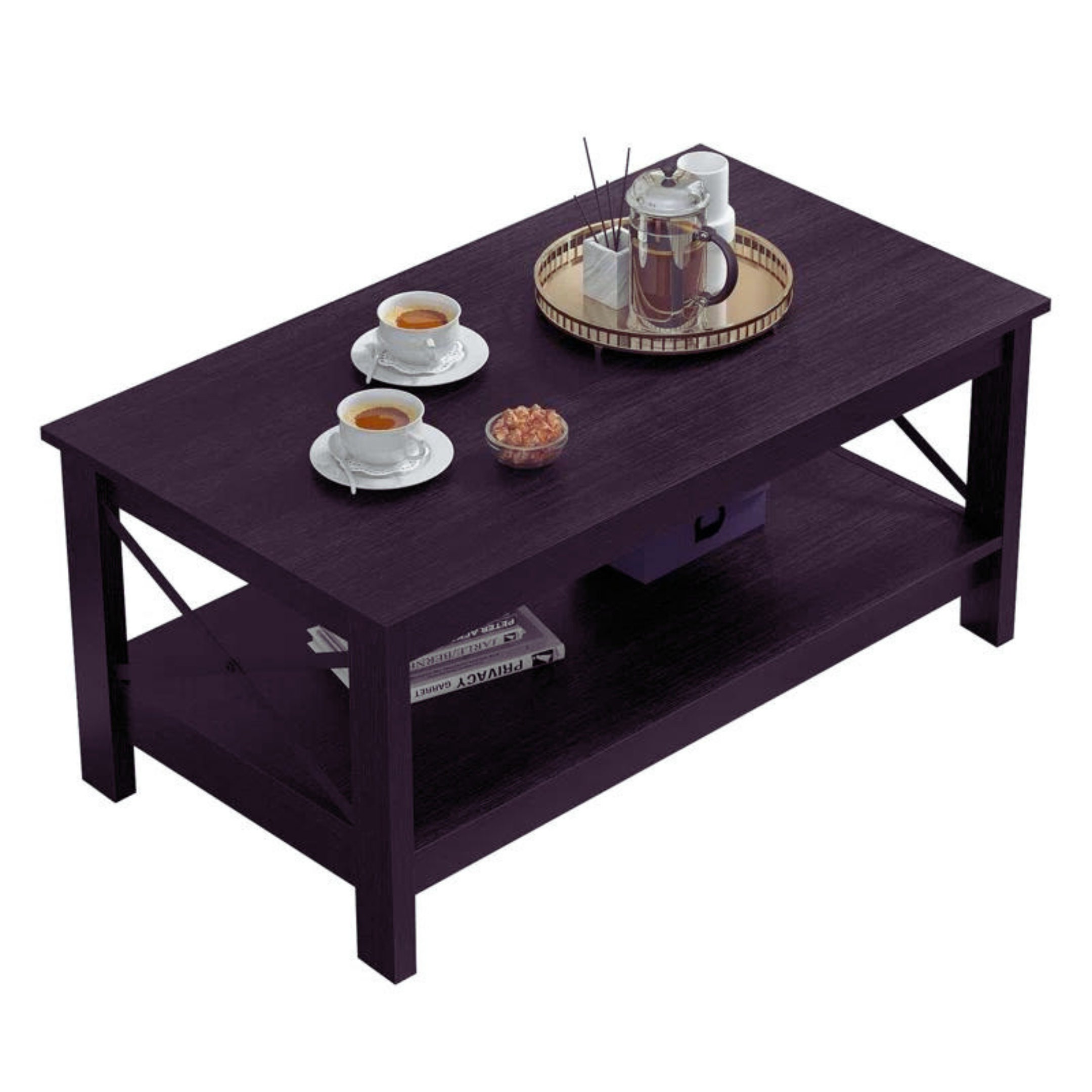 Rectangular Coffee Table With Storage for Living Room Wood - Etsy