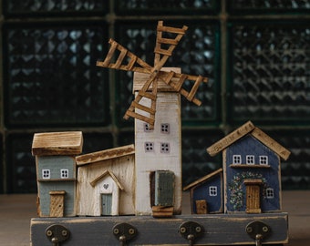 Handmade Wooden Key Holder Wall Mounted Coat Rack Hooks - Etsy