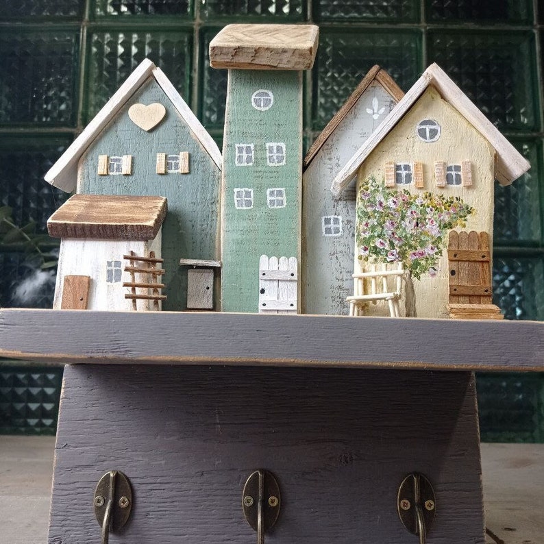 Handmade Wooden Key Holder Wall Mounted Coat Rack Hooks - Etsy