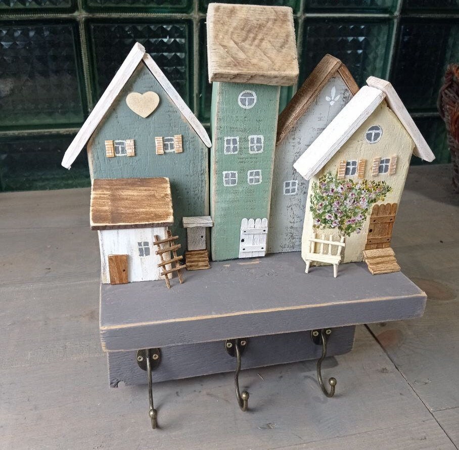 Handmade Wooden Key Holder Wall Mounted Coat Rack Hooks - Etsy