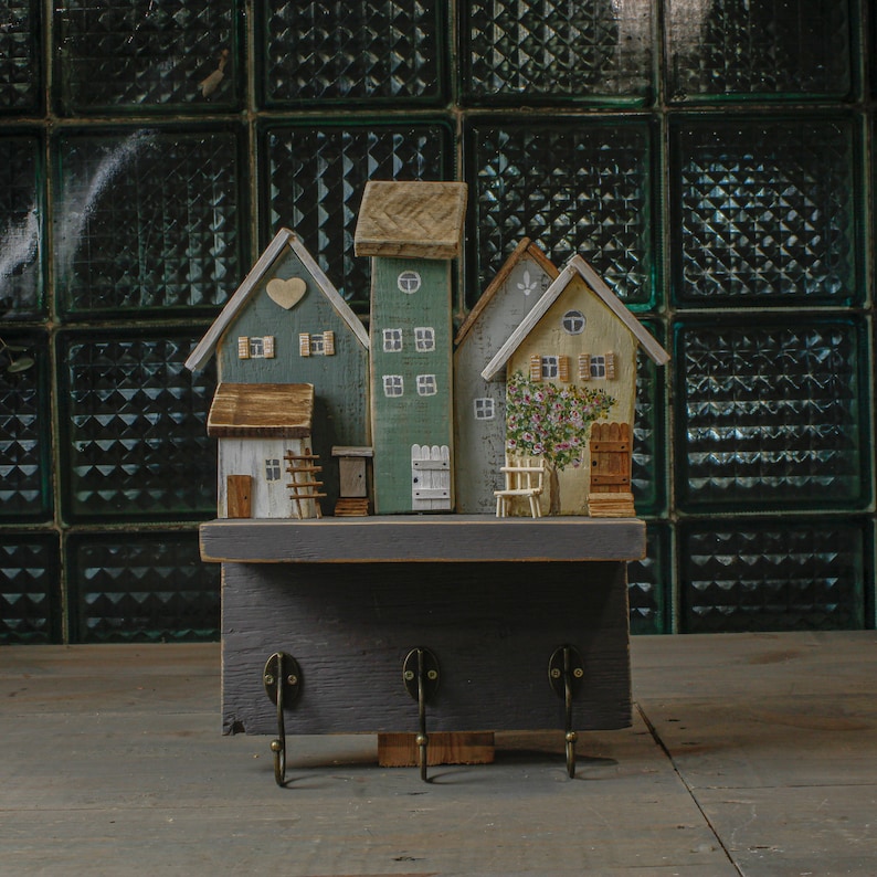 Handmade Wooden Key Holder Wall Mounted Coat Rack Hooks - Etsy