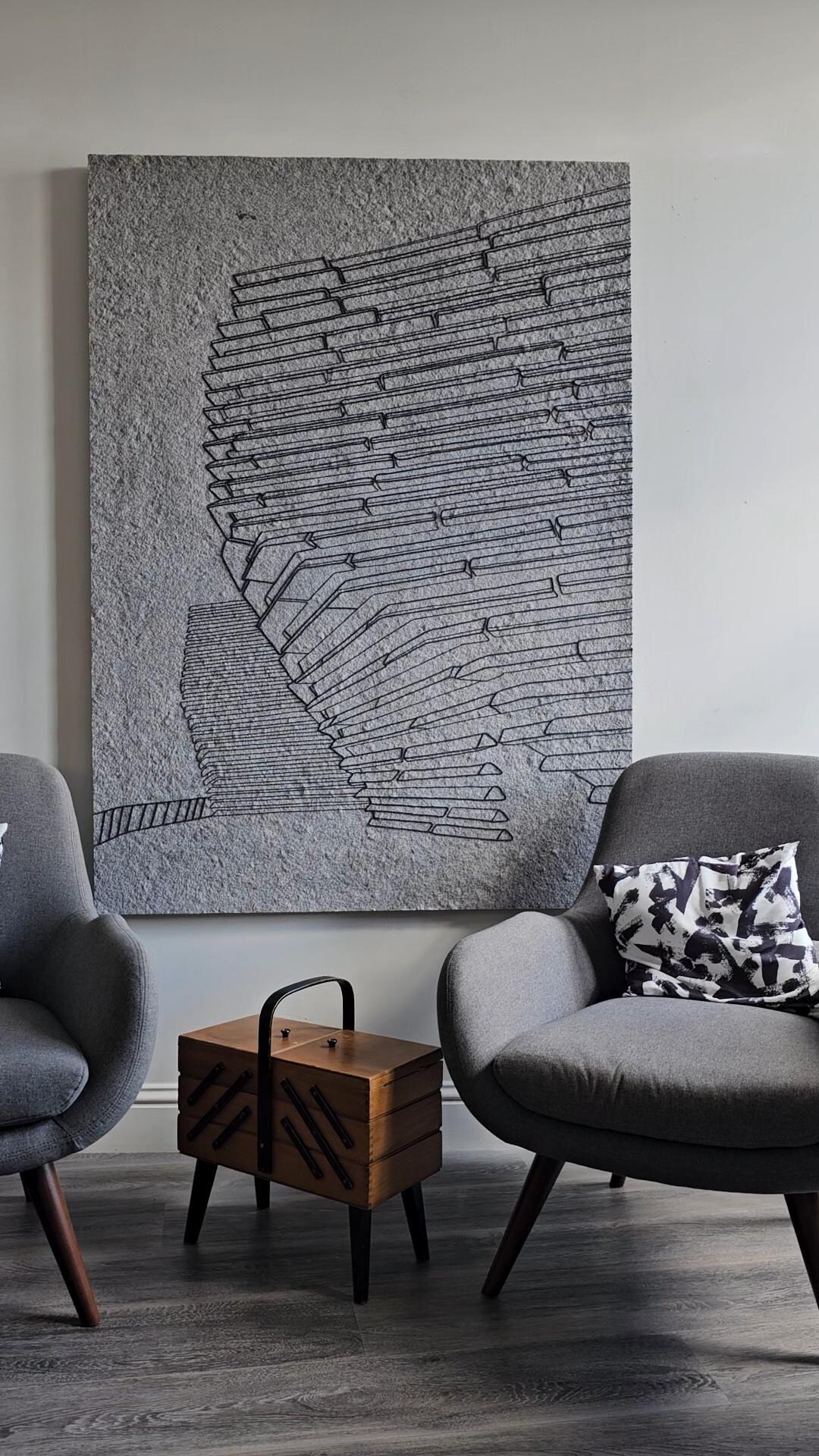 Handmade Modern Wall Art, Textured Decor, Sustainable, Organic ...