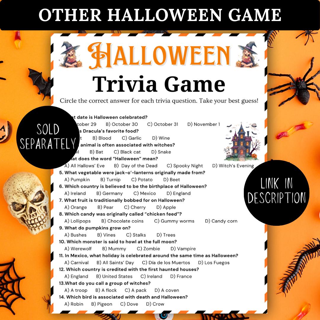 Halloween Word Scramble Game, Printable Halloween Party Games, Word ...