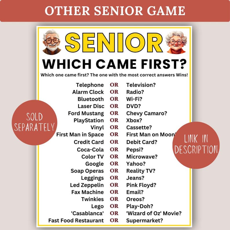 Senior Fact or Fiction Game, Games for Senior Citizens, True or False ...