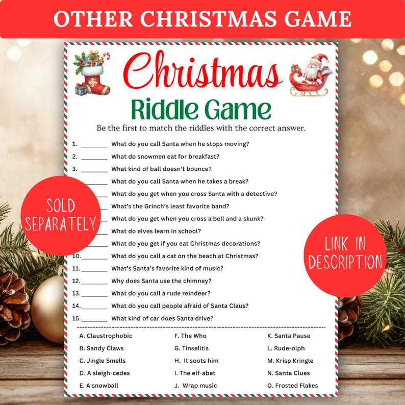Christmas Think Fast Game, Think Quick Game, Christmas Trivia for Kids ...